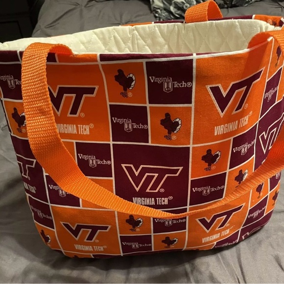 Bags | Virginia Tech Hokies Small Cloth Book Tote Bag Handmade Orange ...